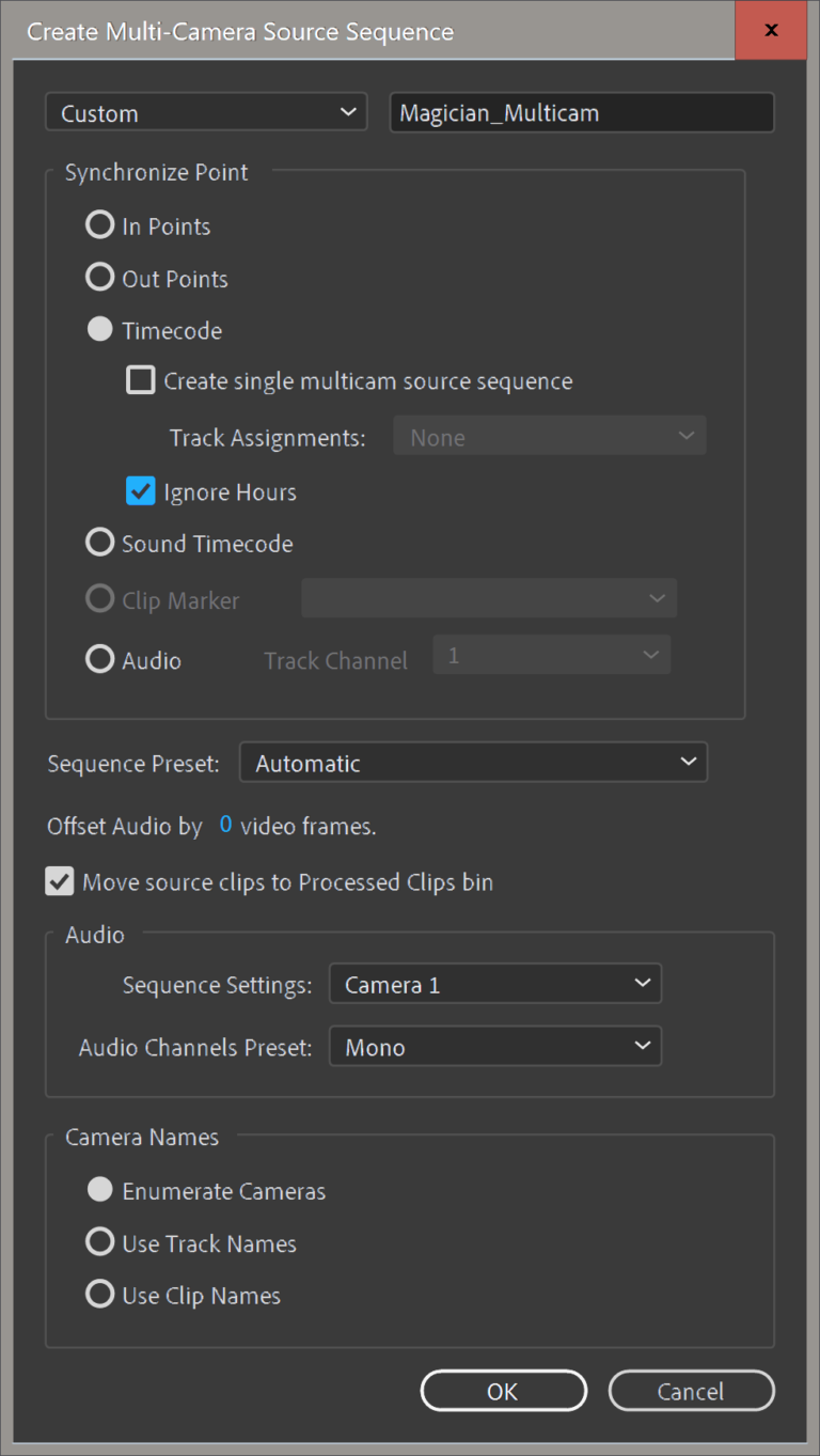 Create Multi-Camera Source Sequence - PremierePro.net